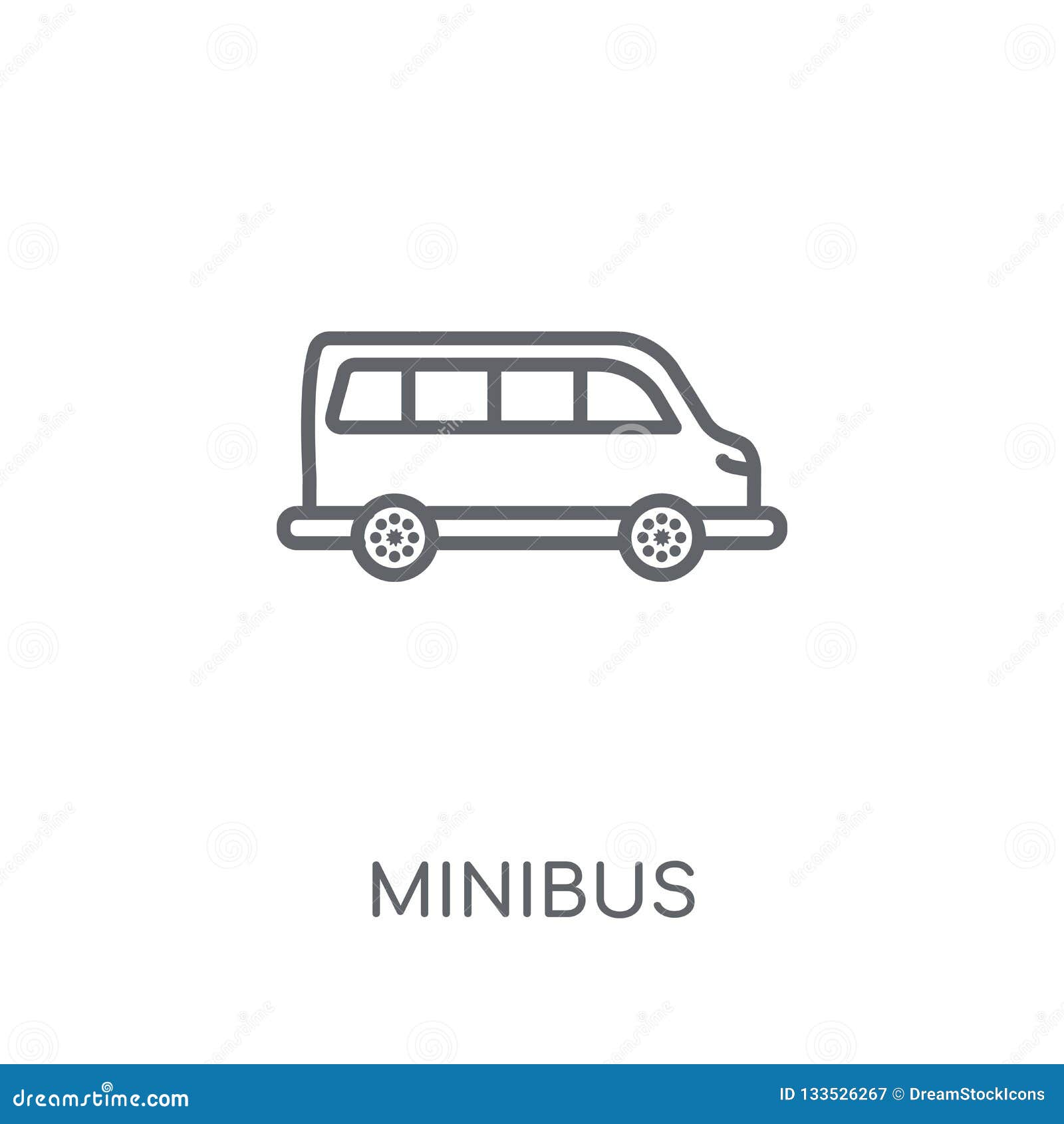 Minibus Linear Icon. Modern Outline Minibus Logo Concept on Whit Stock ...