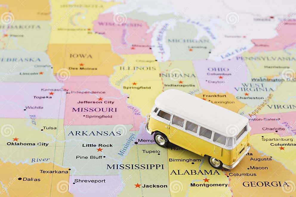 Minibus on map stock photo. Image of extreme, global - 83482092