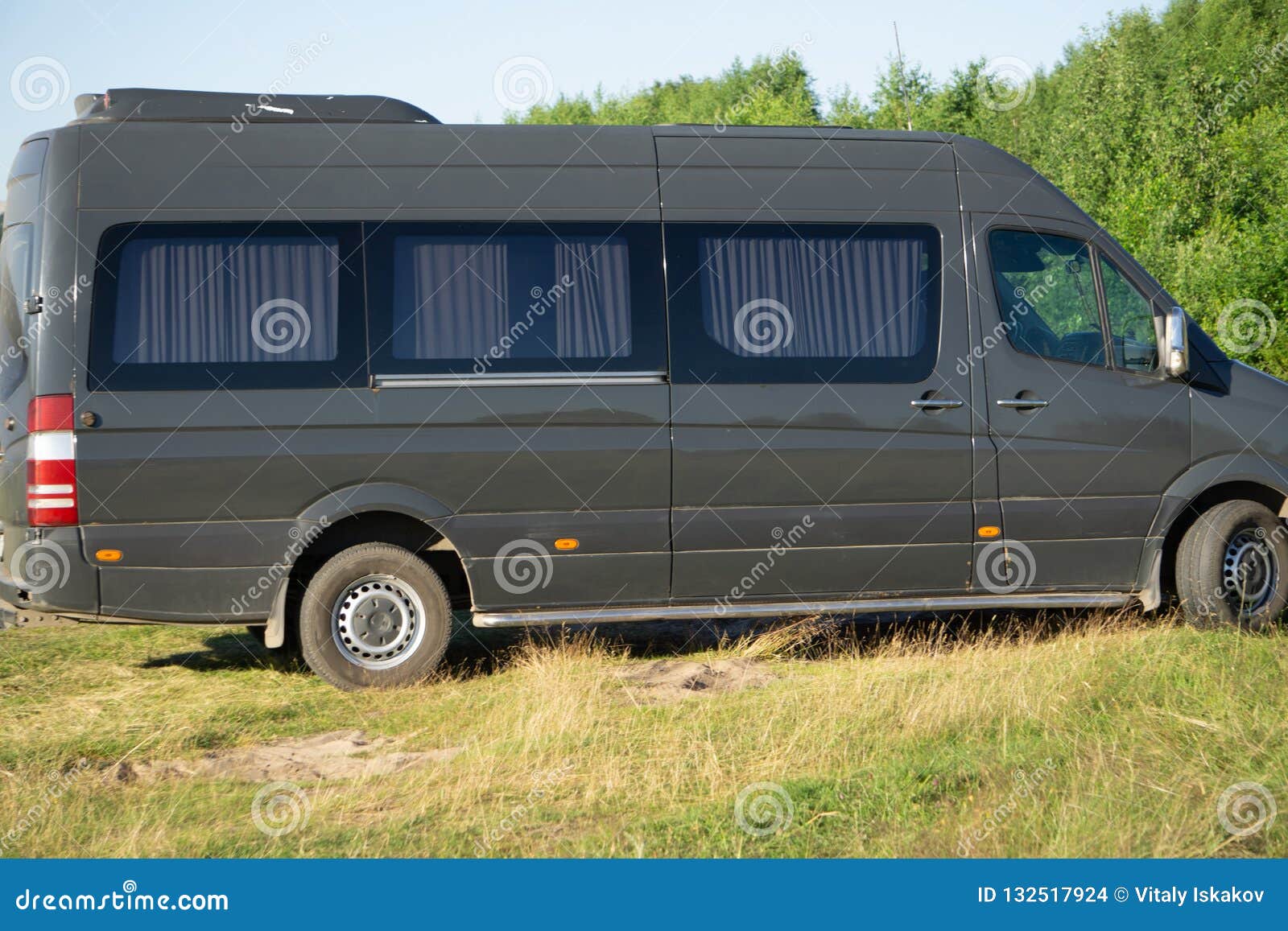 Minibus In Motion On A Forest Road Stock Photography | CartoonDealer ...