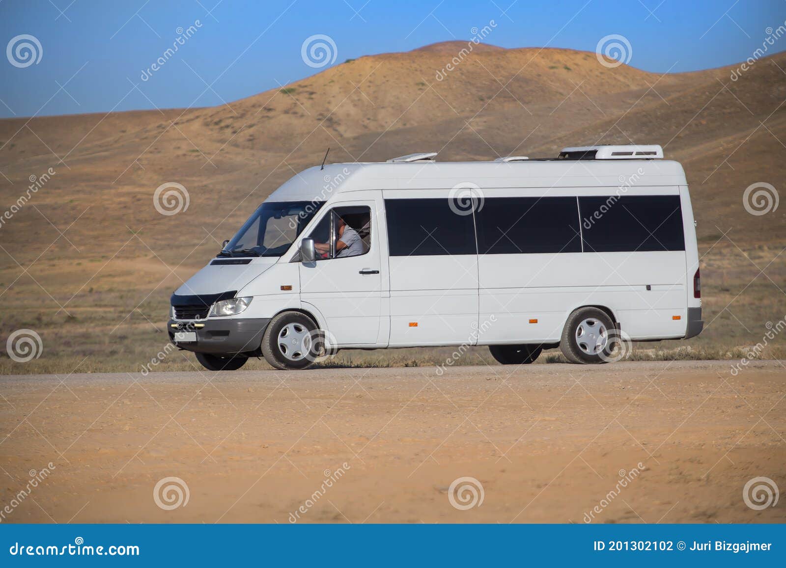 Minibus on the Road in a Hilly Area Stock Photo - Image of design ...