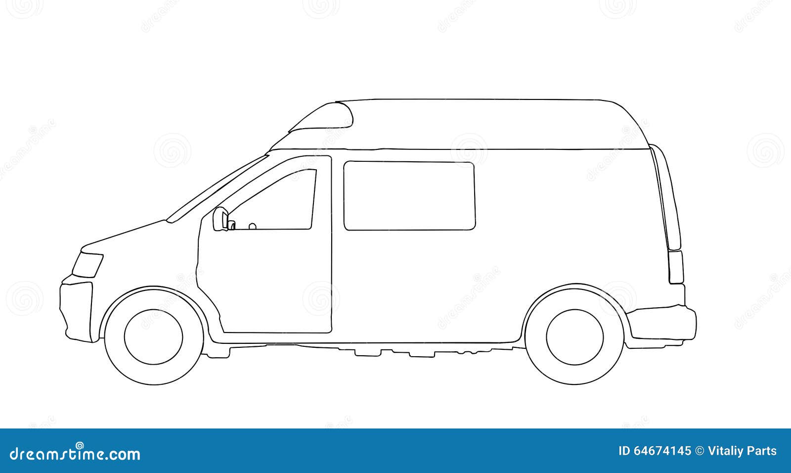 Minibus vector drawing stock vector. Illustration of drawn - 64674145