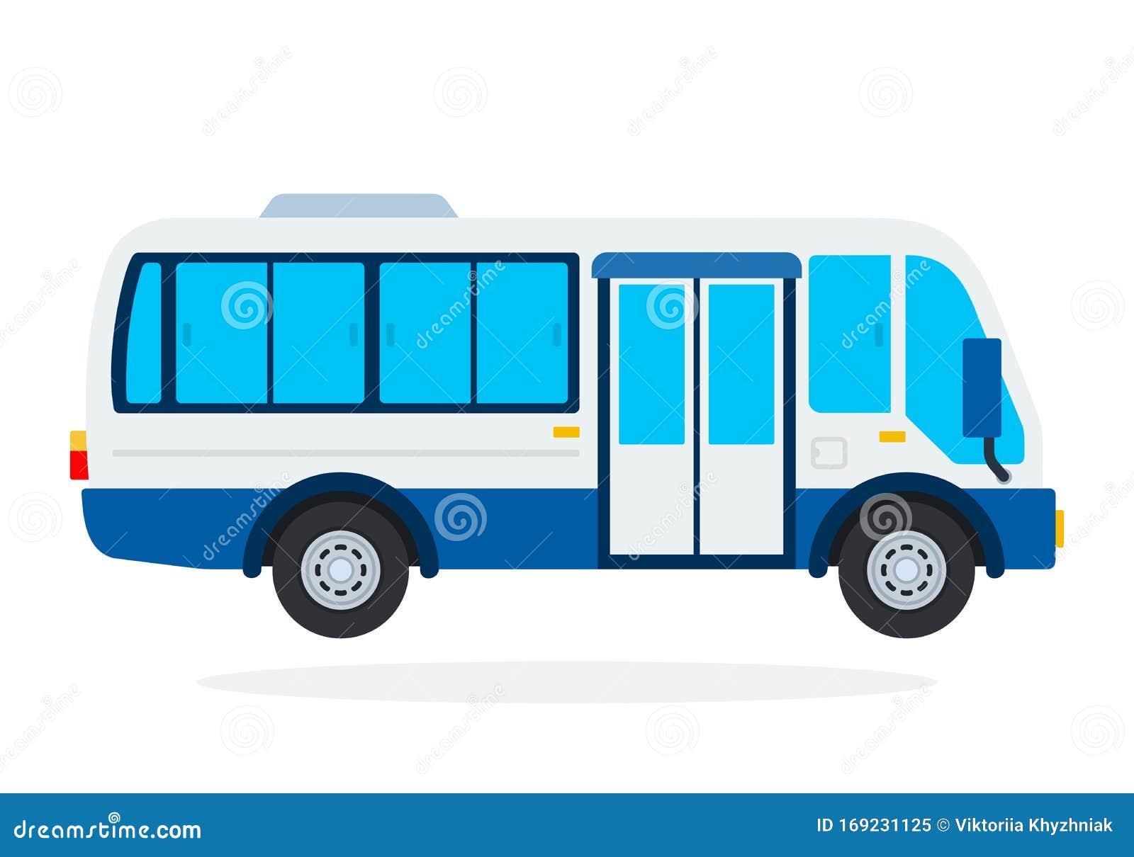 Minibus Vector Mockup. Isolated Vehicle Template Side, Front, Back, Top ...