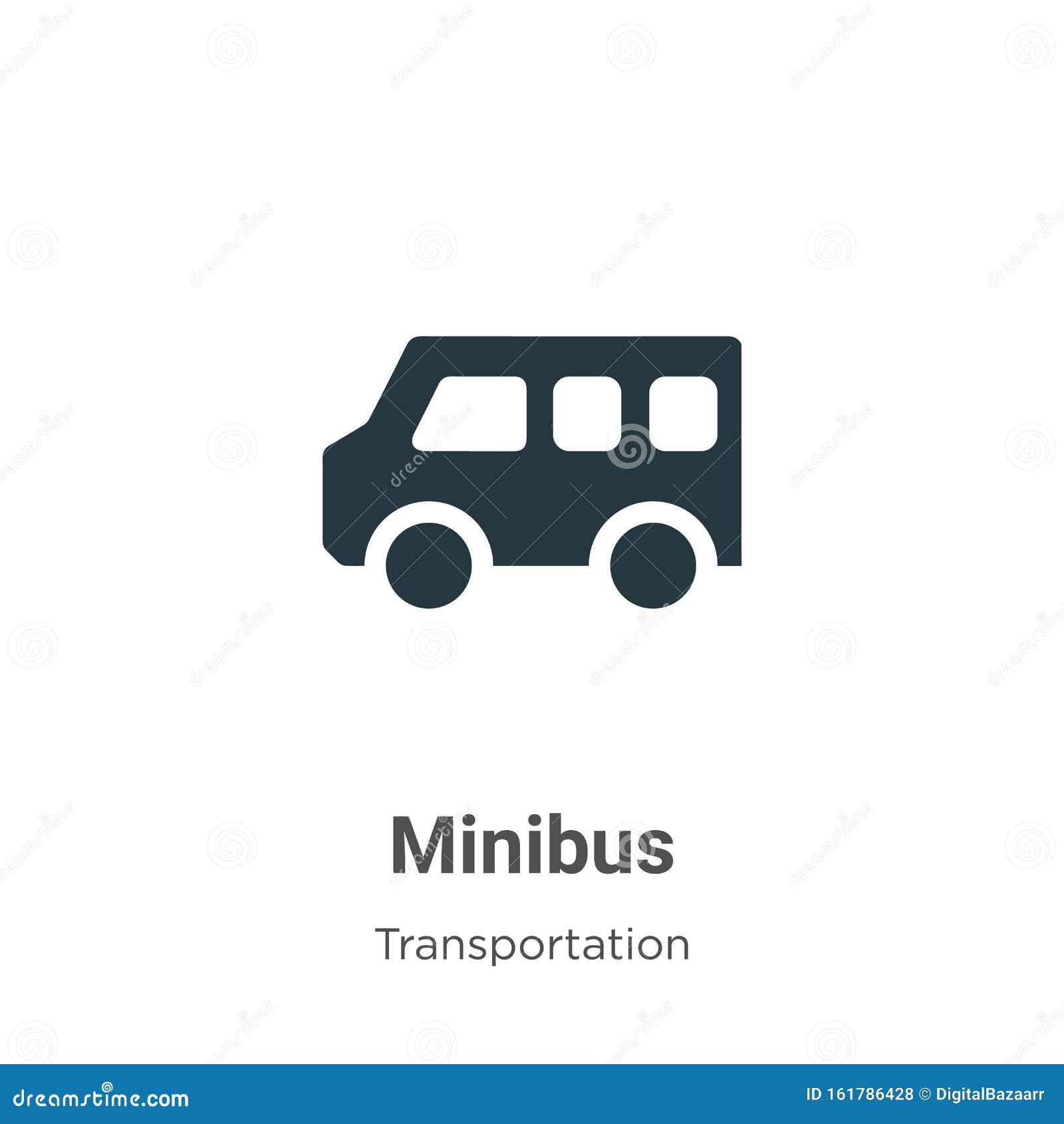 Minibus Vector Mockup. Isolated Vehicle Template Side, Front, Back, Top ...