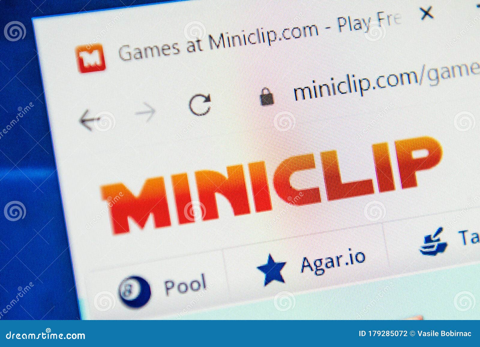Miniclip.com Web Site. Selective Focus. Editorial Photography - Image ...