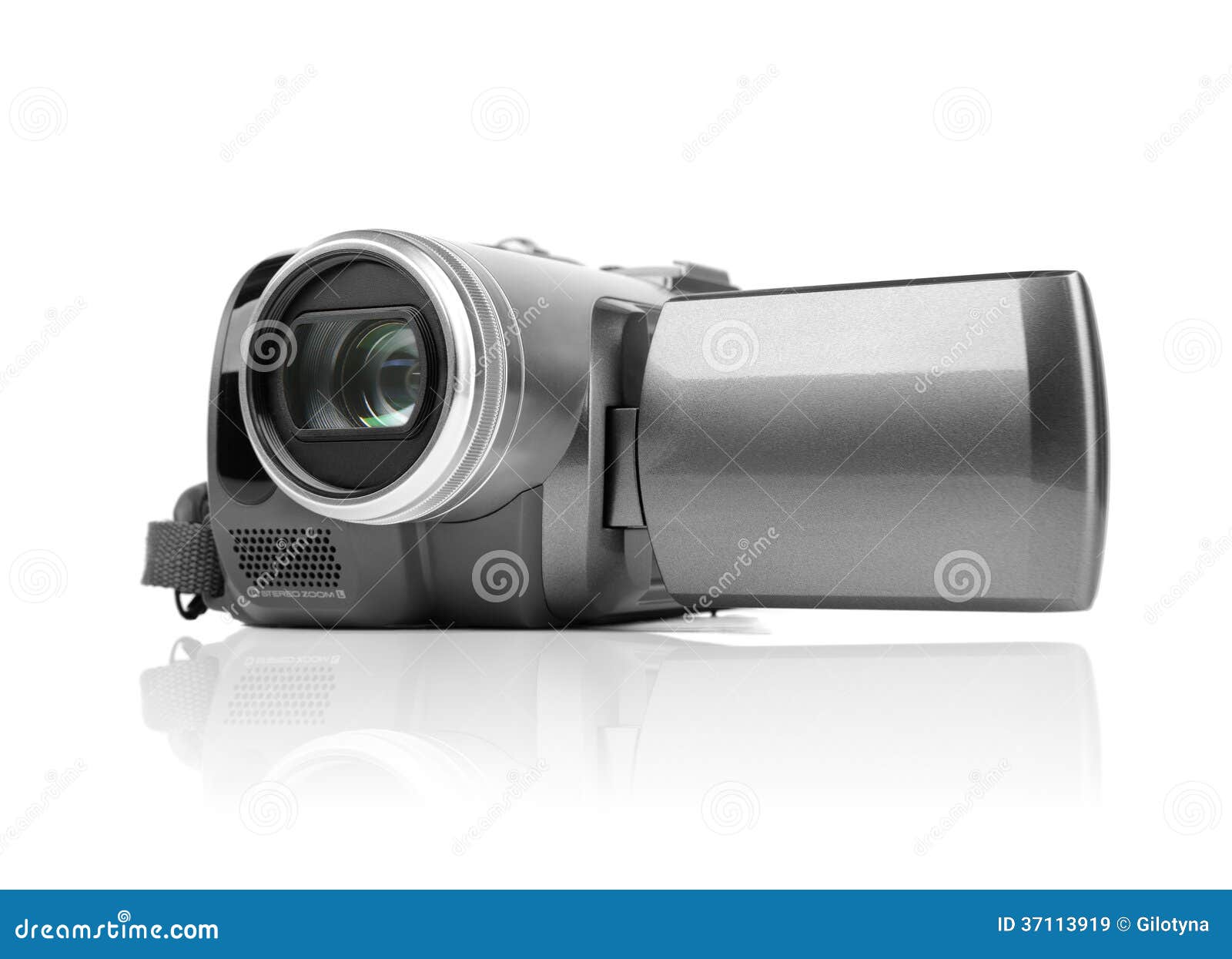 MiniDV camcorder. stock image. Image of record, grey - 37113919