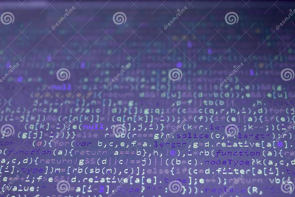 Minificated Javascript Code Computer Programming Source Code Abstract Screen Of Web Developer 