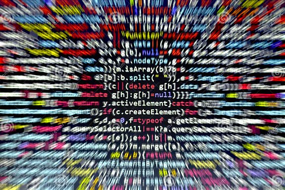 Minificated Javascript Code. Computer Programming Source Code Abstract ...