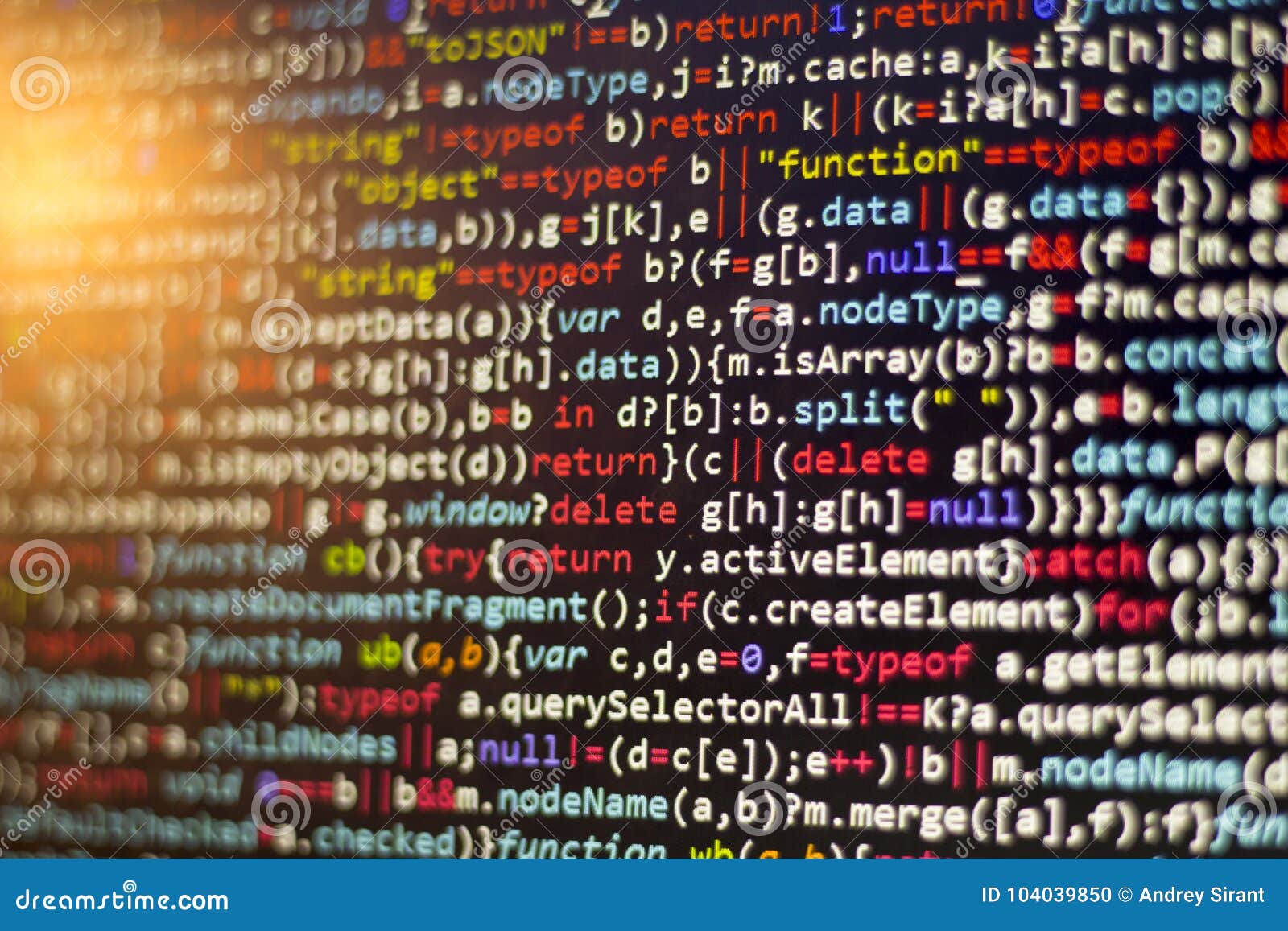 Minificated Javascript Code Computer Programming Source Code Abstract Screen Of Web Developer