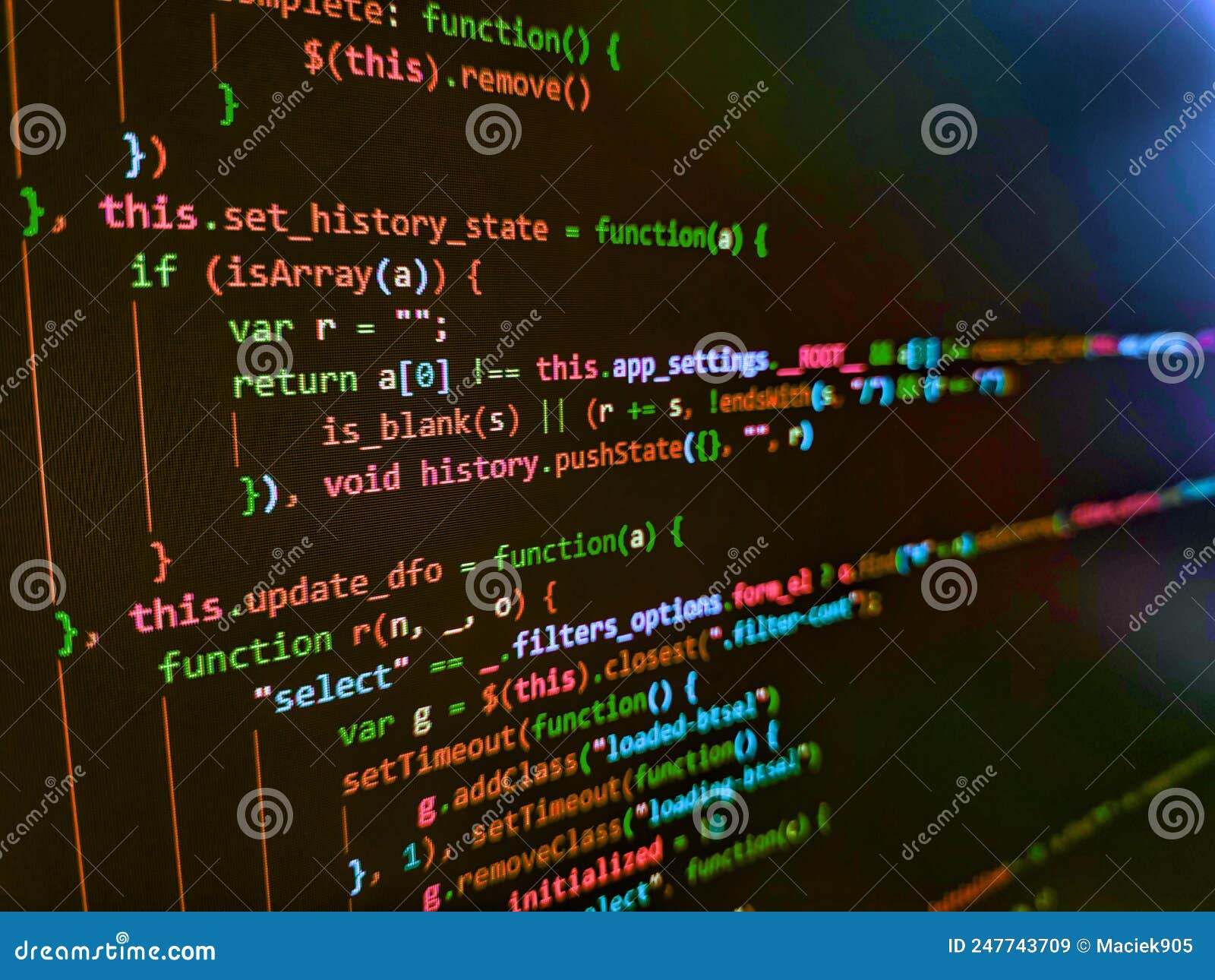 Minificated Javascript Code Computer Programming Source Code Abstract Screen Of Web Developer