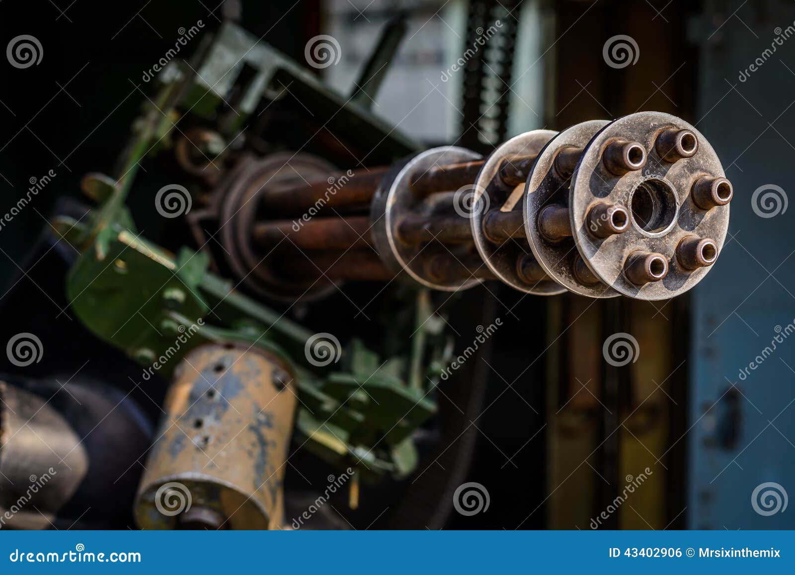 The M134 Minigun Six-barrel Rotary Machine Gun With A High Rate Of Fire ...