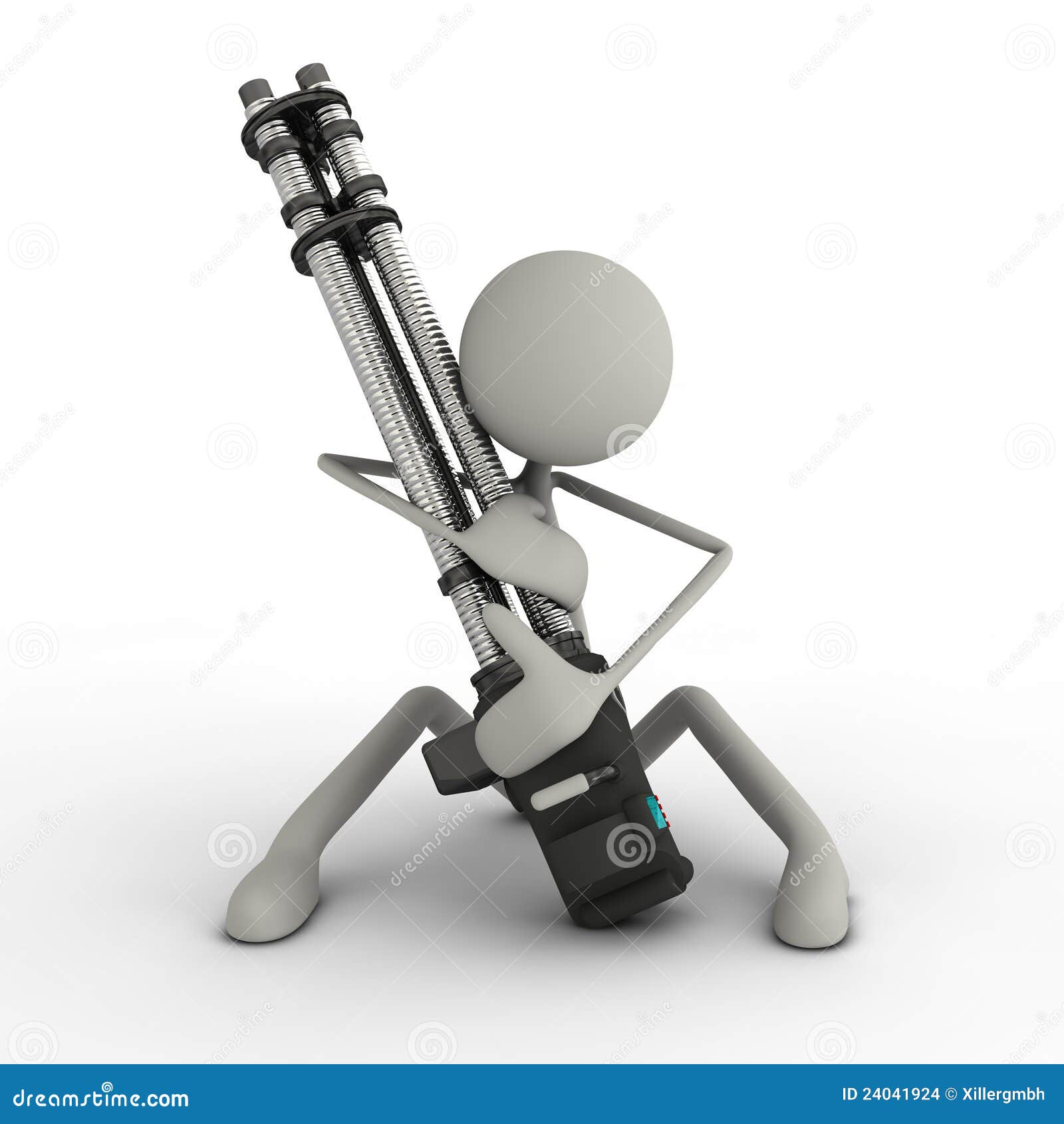 Minigun Love stock illustration. Illustration of grey - 24041924