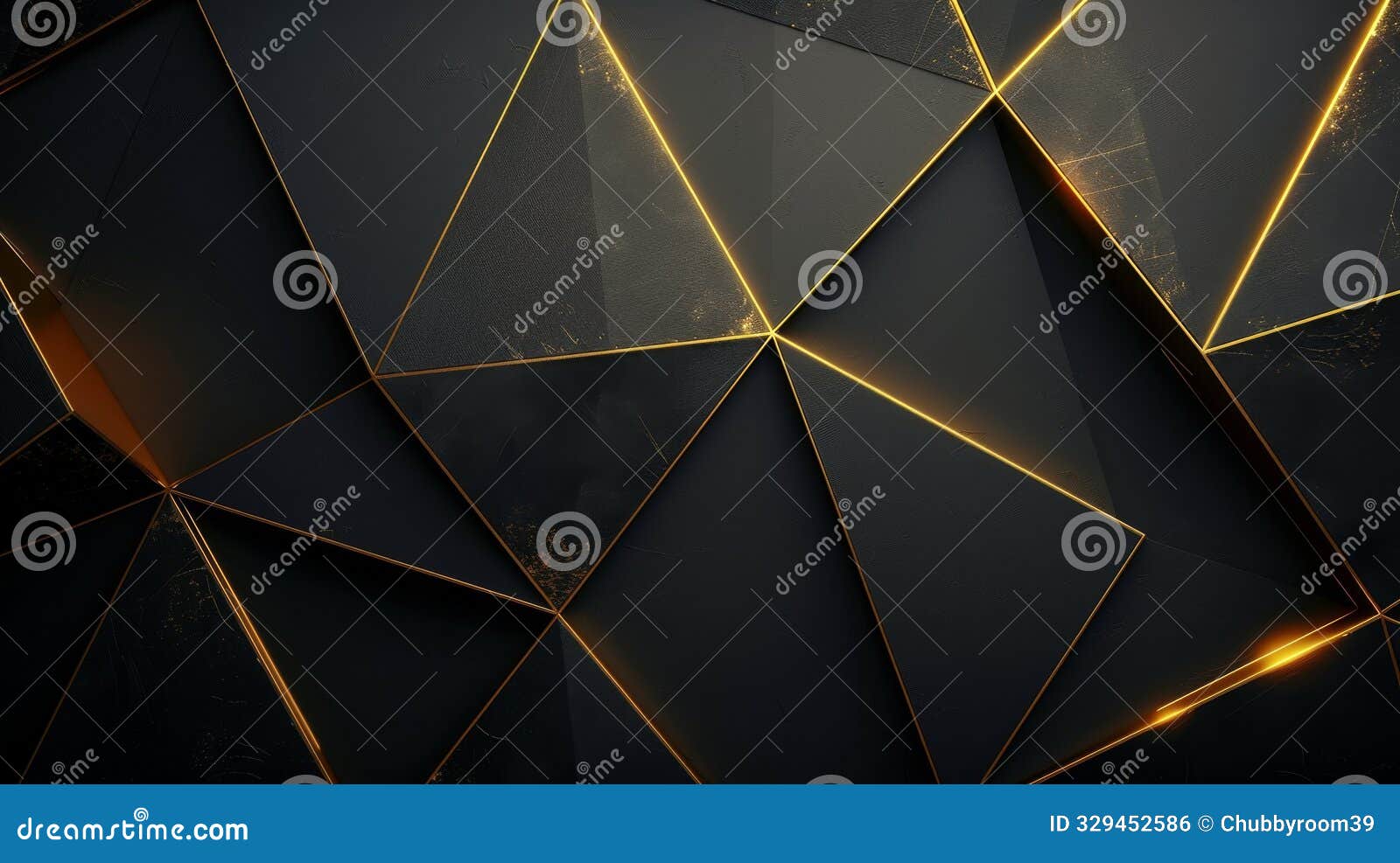 Minimal Abstract Art with Gold Lines and Triangle Shapes on Deep Black ...