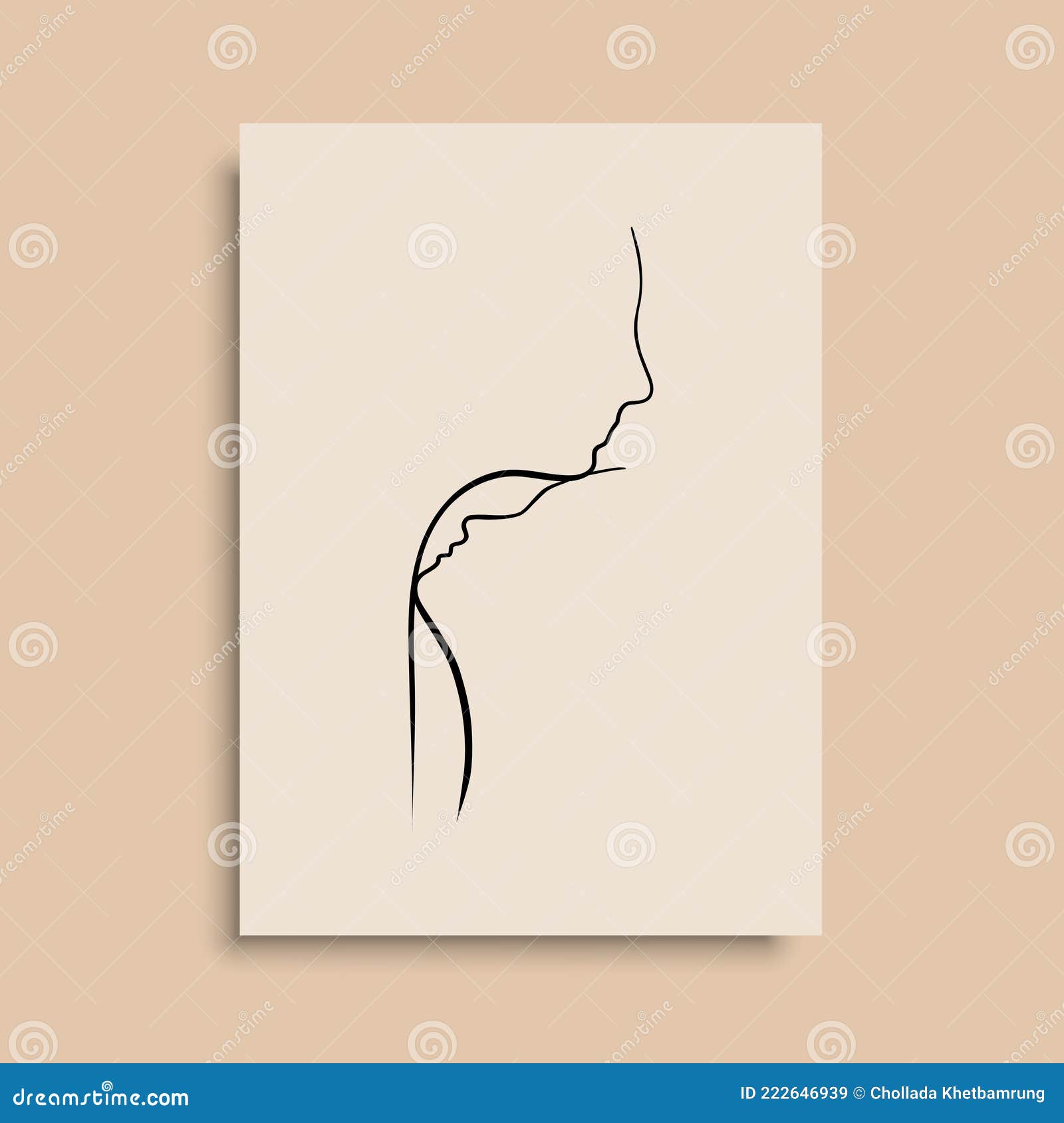 Minimal and Abstract Continuous Line Drawing of Vector Image. Stock ...