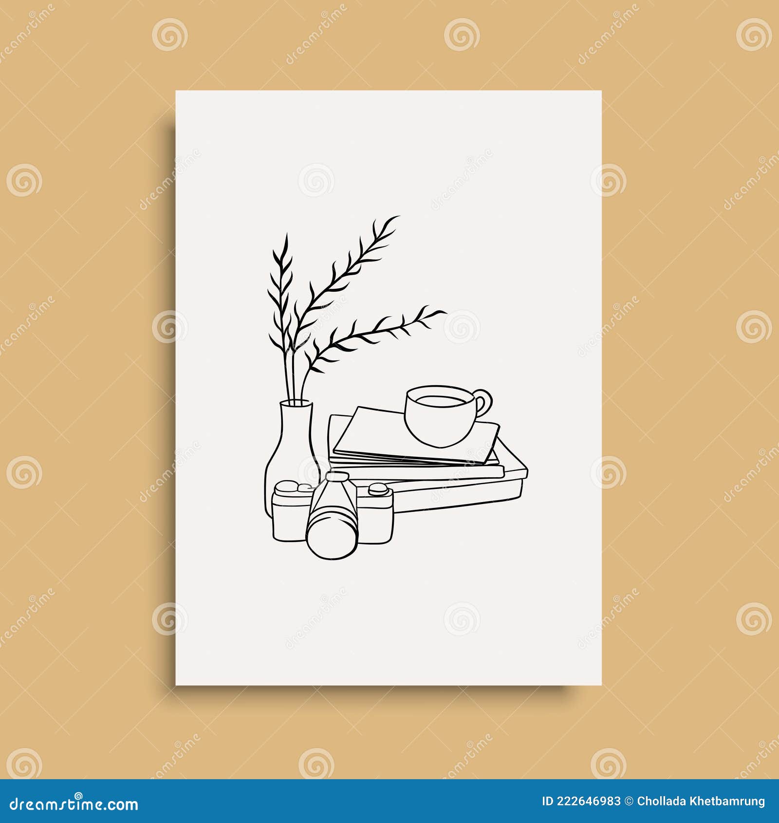 Minimal and Abstract Continuous Line Drawing of Vector Image. Stock ...