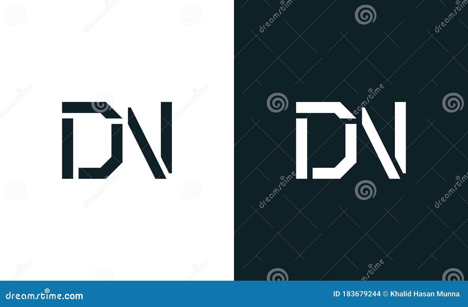Minimal Abstract Initial Letter DN Logo Stock Vector - Illustration of ...