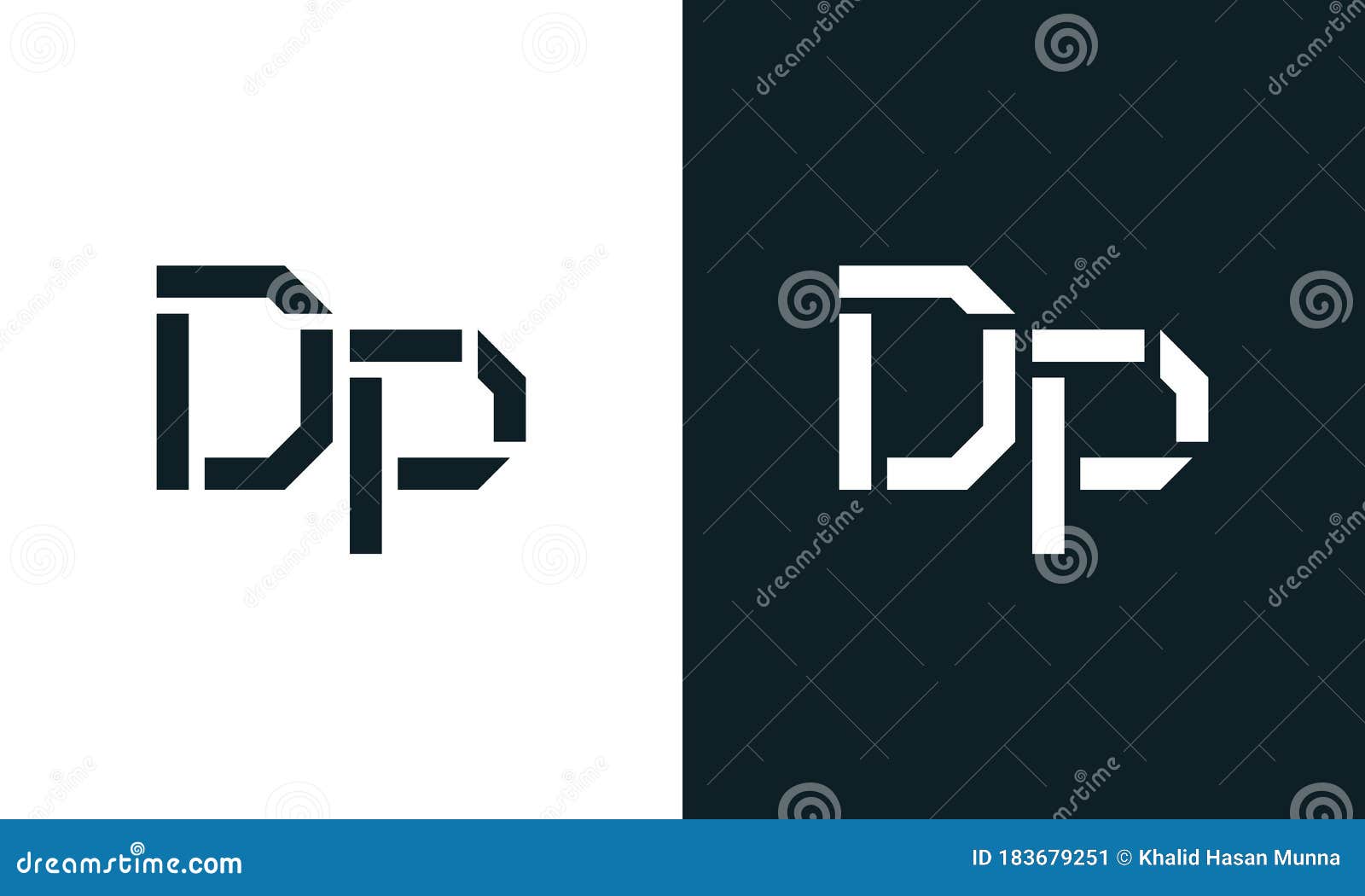 Minimal Abstract Initial Letter DP Logo Stock Vector - Illustration of ...