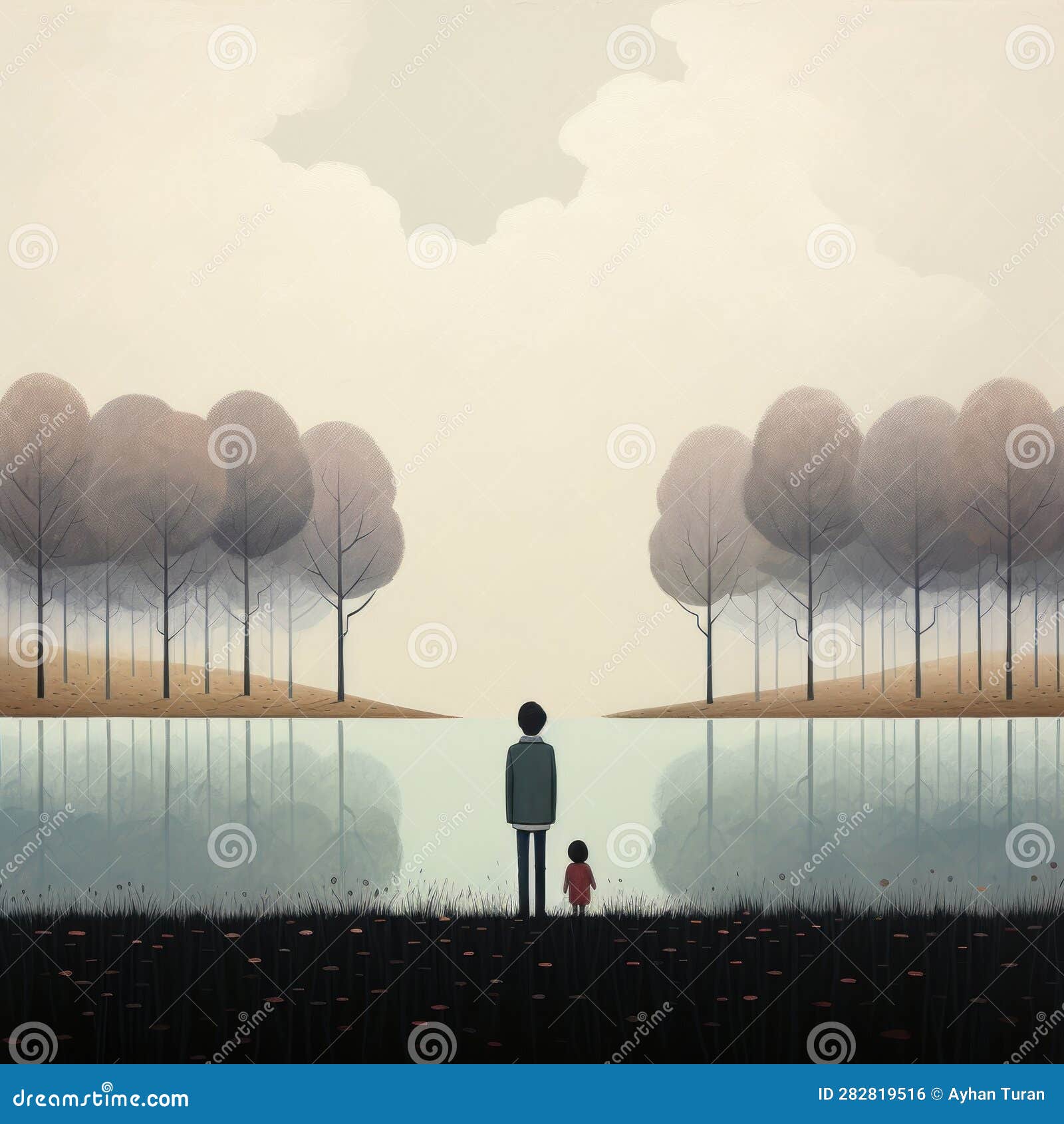 Minimal Abstract Landspace , Hand Draw and Color Concept Stock ...