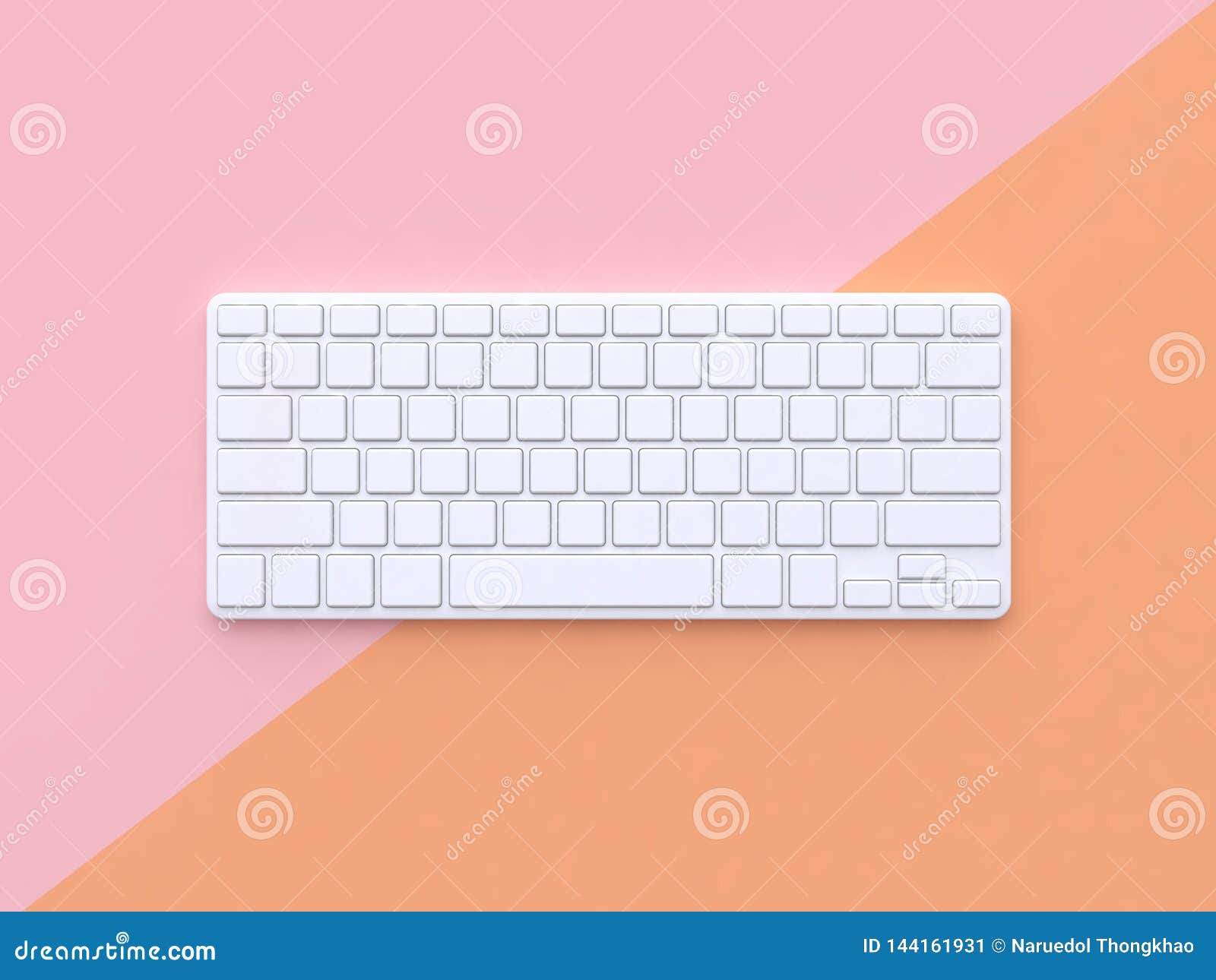 Minimal Abstract Technology Concept White Keyboard Pastel Pink Orange ...
