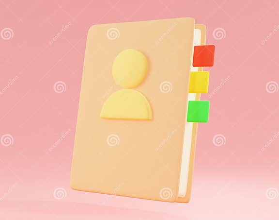 Minimal Address Book 3d Model Icon Stock Image - Illustration of ...