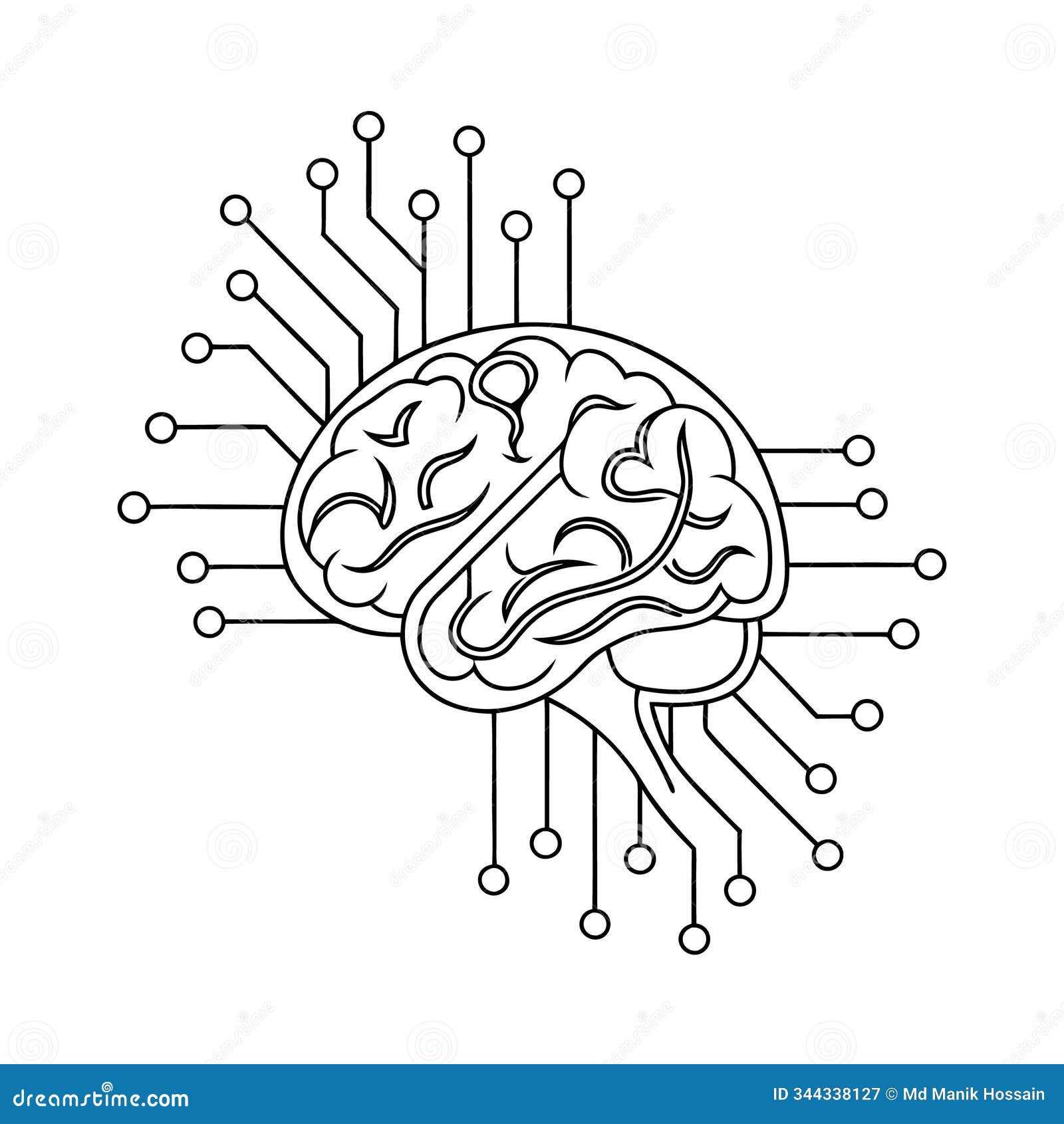 A Minimal AI Brain Icon is a Simple, Streamlined Graphic Representing a ...