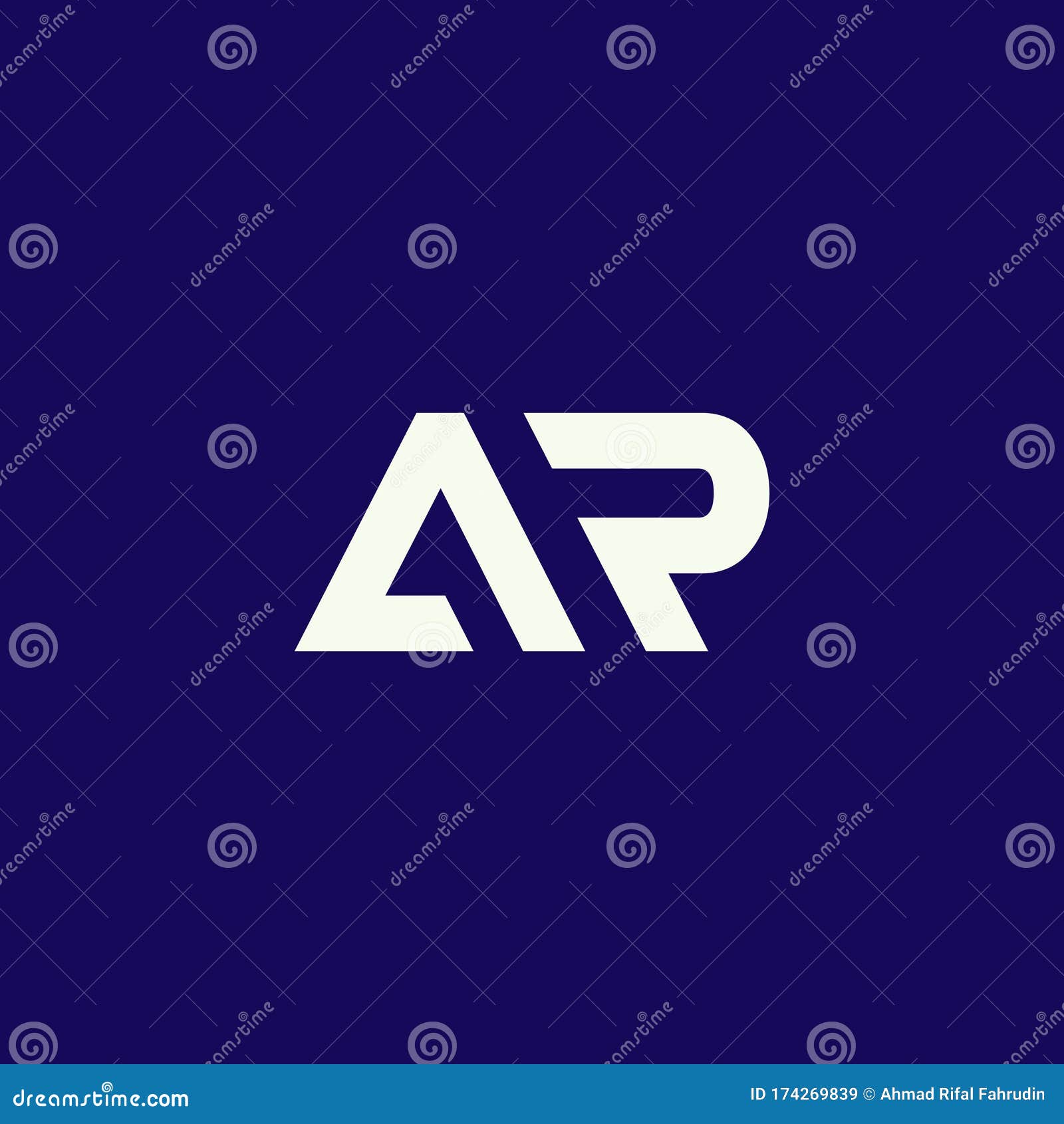 Minimal AR Logo, Clean and Modern Style Isolated on Blue Background ...