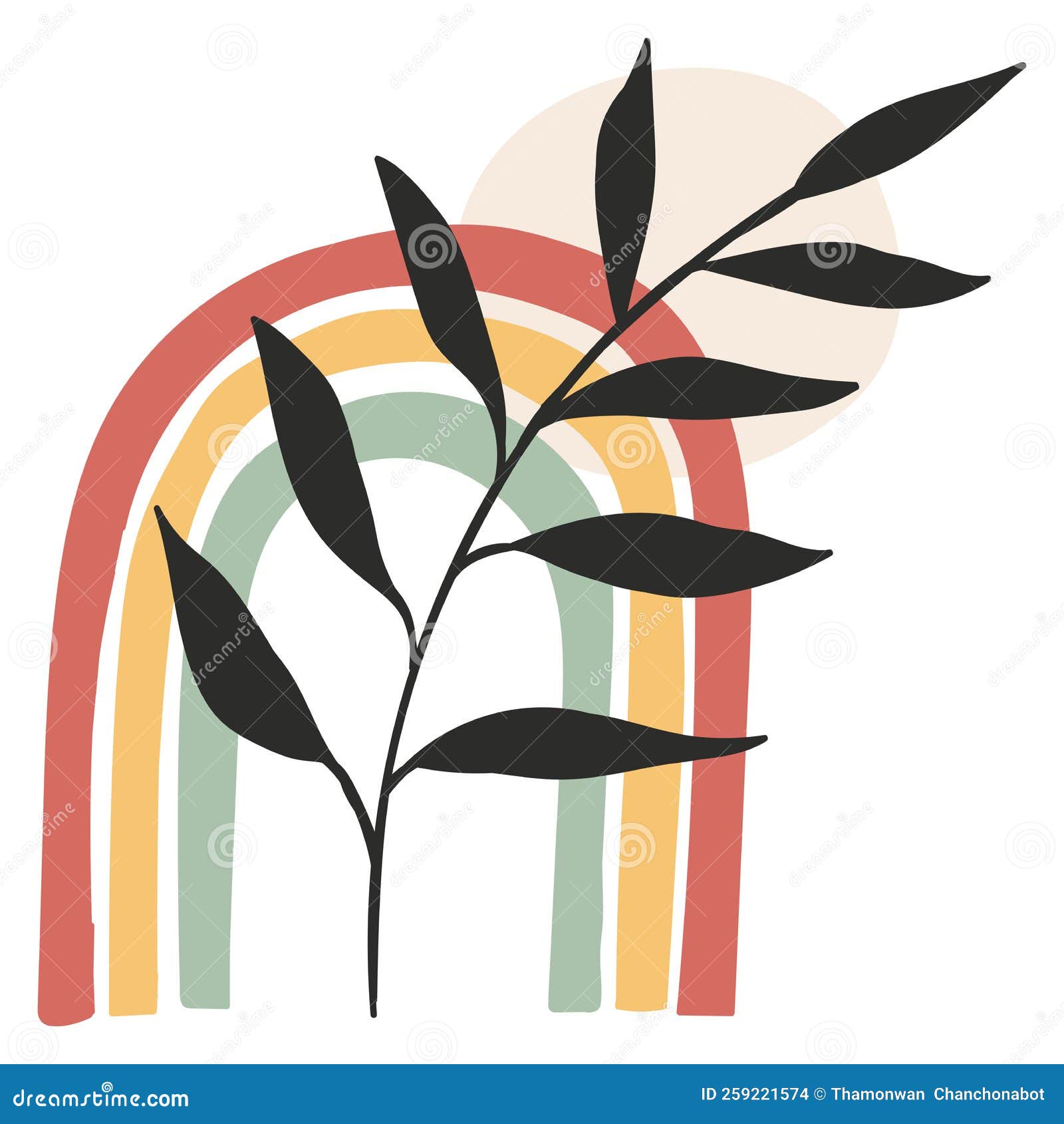 Minimal Art Abstract Plants Vector Design Stock Illustration ...