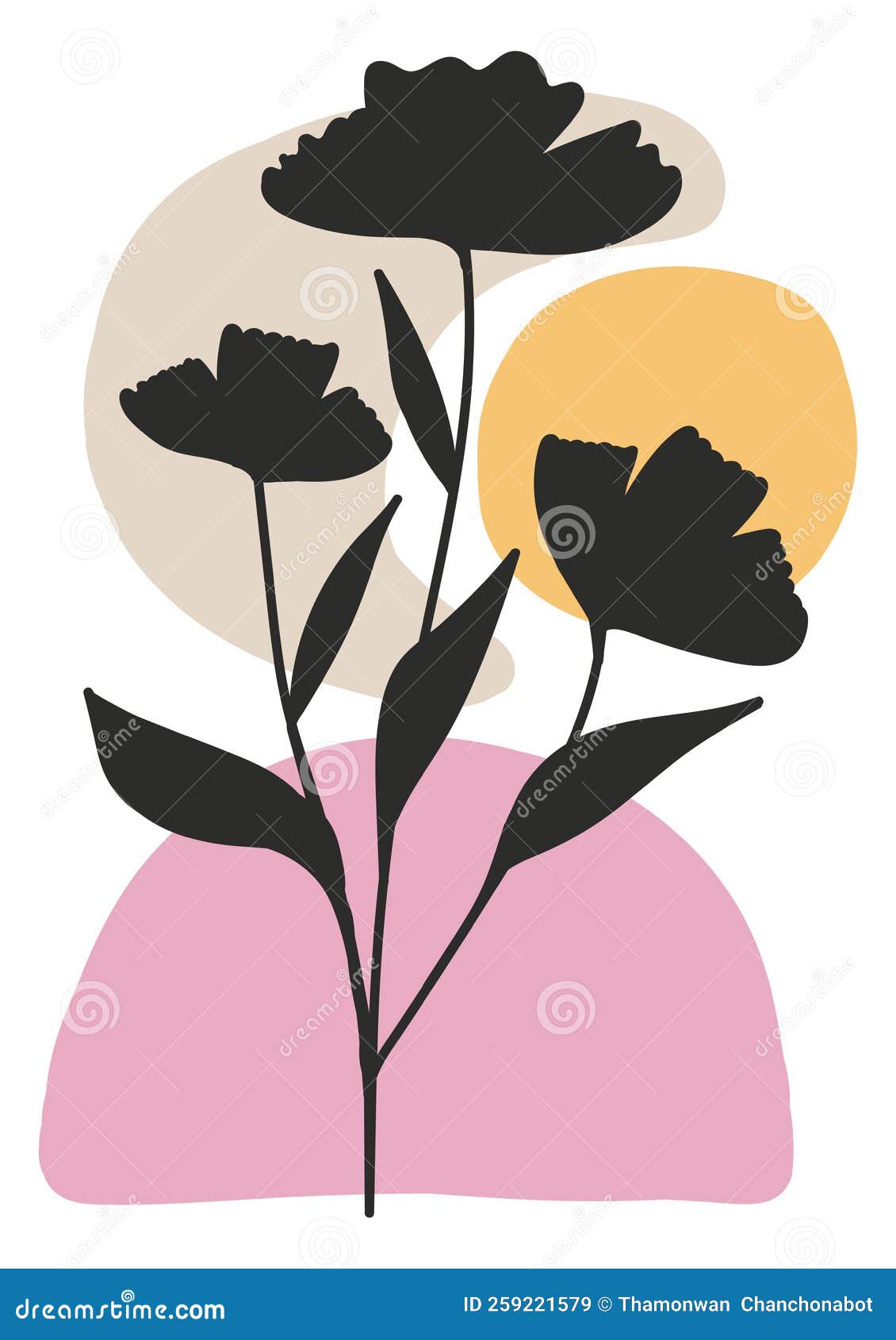 Minimal Art Abstract Plants Vector Design Stock Illustration ...