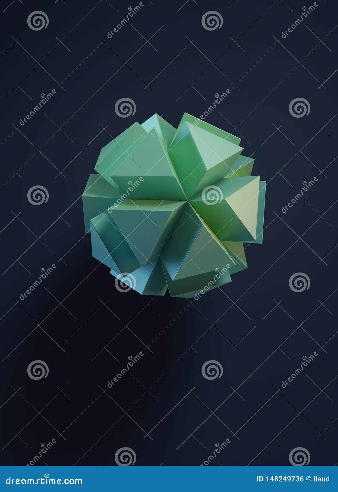 Polyhedron with Triangular Extruded Faces Stock Illustration ...