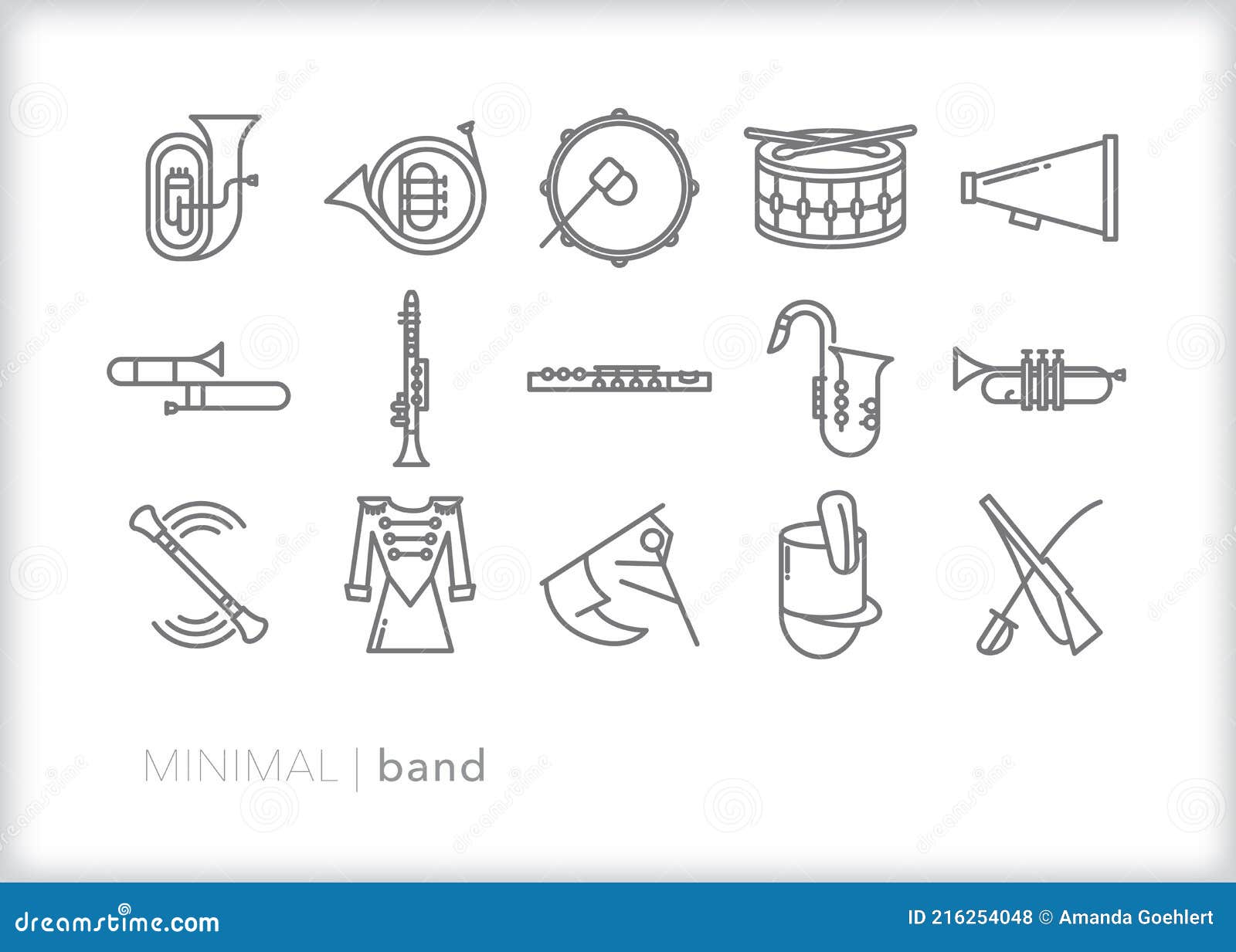 Marching Band Instruments Stock Illustrations – 137 Marching Band ...