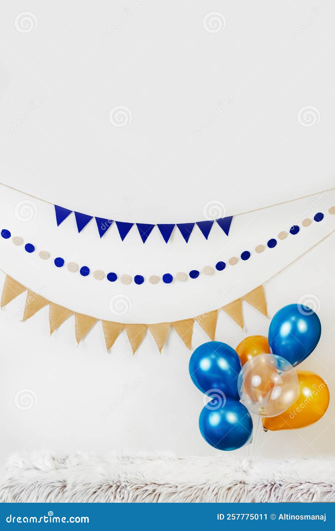 Minimal Banner Bunting White Balloons Backdrop Ready for Use Template ...