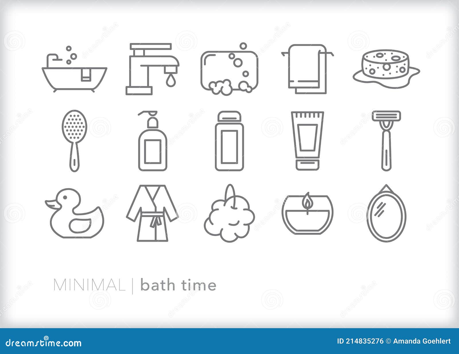 Bath Time Icons for Cleaning and Washing Stock Vector - Illustration of ...
