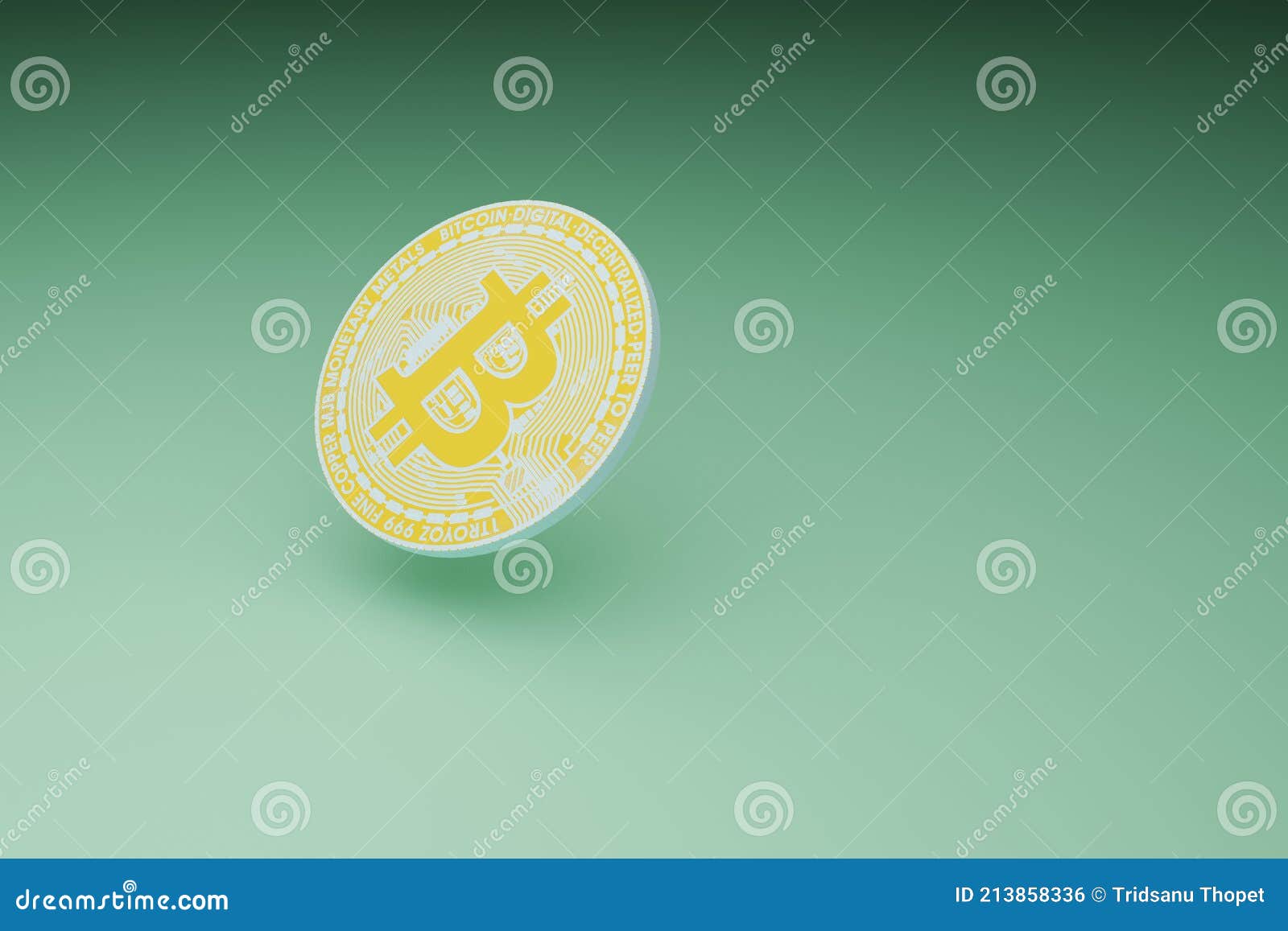Minimal Bitcoin Mining on Green Background Stock Illustration ...
