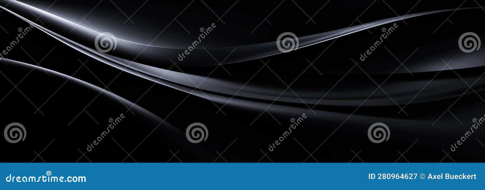 Minimal Black Abstract Header Background With Wavy Pattern Royalty-Free ...