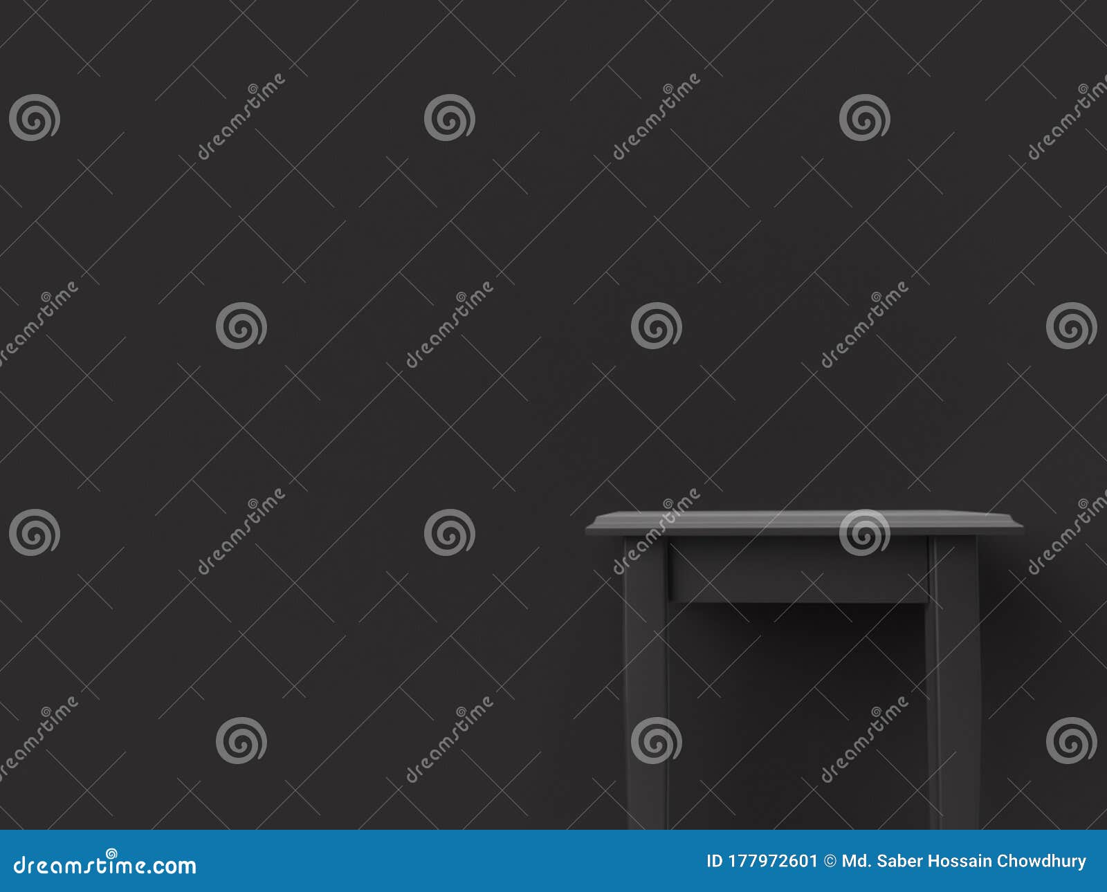 Minimal Black Empty Realistic Table Stock Image - Image of grey, design ...