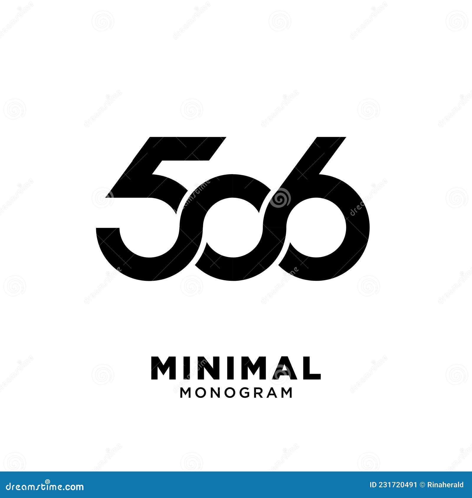 Minimal 506 Black Number Vector Logo Design Royalty-Free Stock ...
