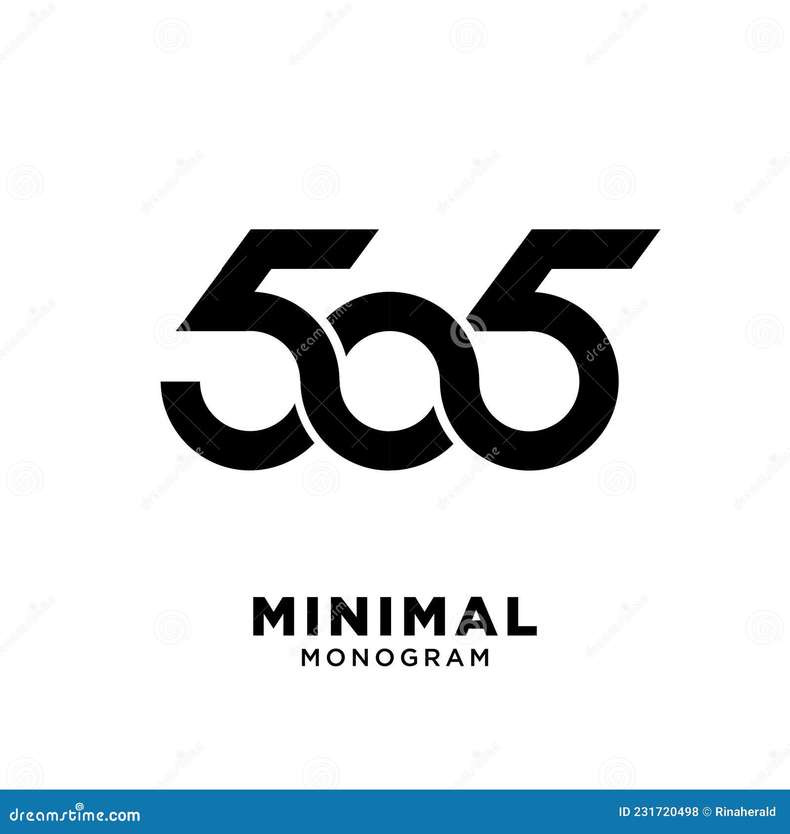 Minimal 505 Black Number Vector Logo Design Stock Illustration ...