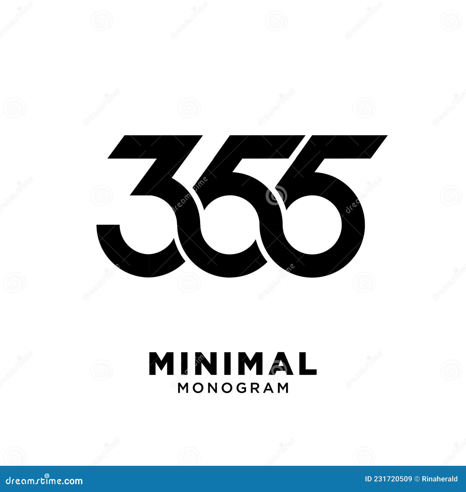 Minimal 355 Black Number Vector Logo Design Stock Illustration ...