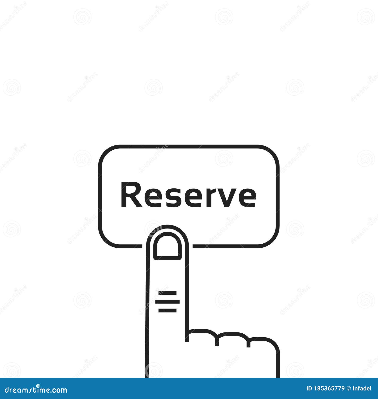 Minimal Black Thin Line Reserve Button Stock Vector - Illustration of ...