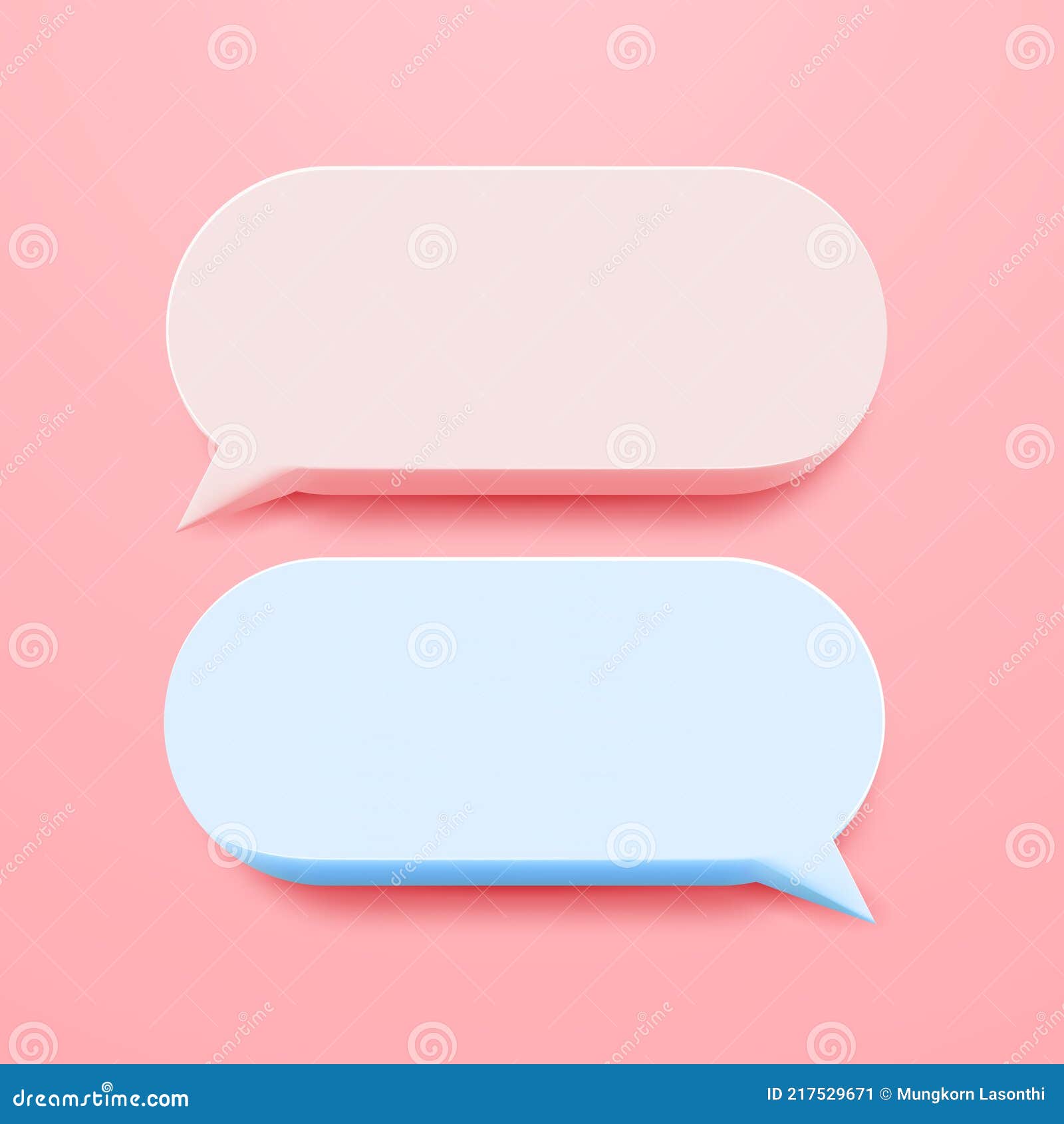 Minimal Blank 3d Chat Boxes Sign. 3d Vector Illustration Stock Vector ...