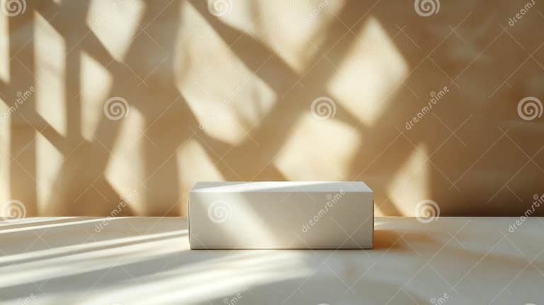 Geometric Block with Soft Shadows in Sunlight Generative AI Stock ...