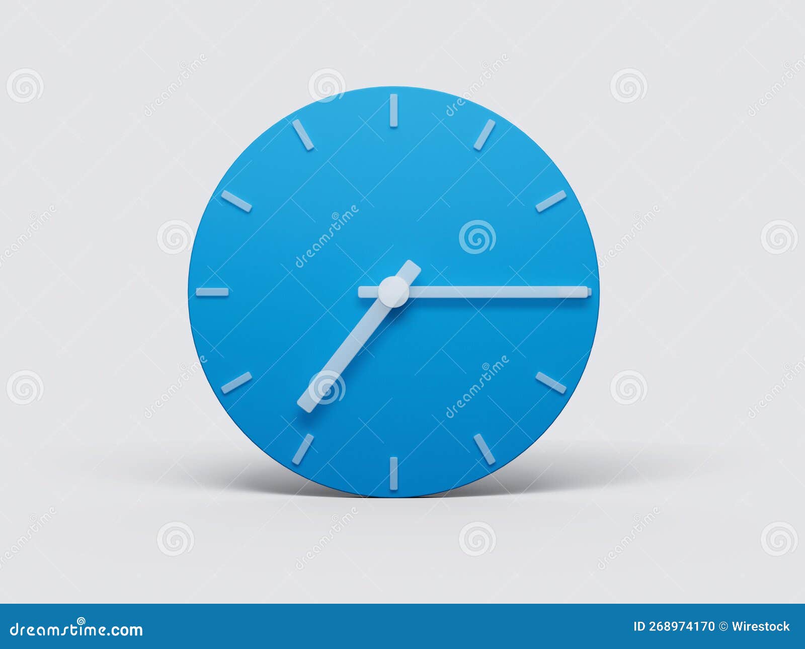 Minimal Blue Clock Isolated on a White Background Stock Illustration ...