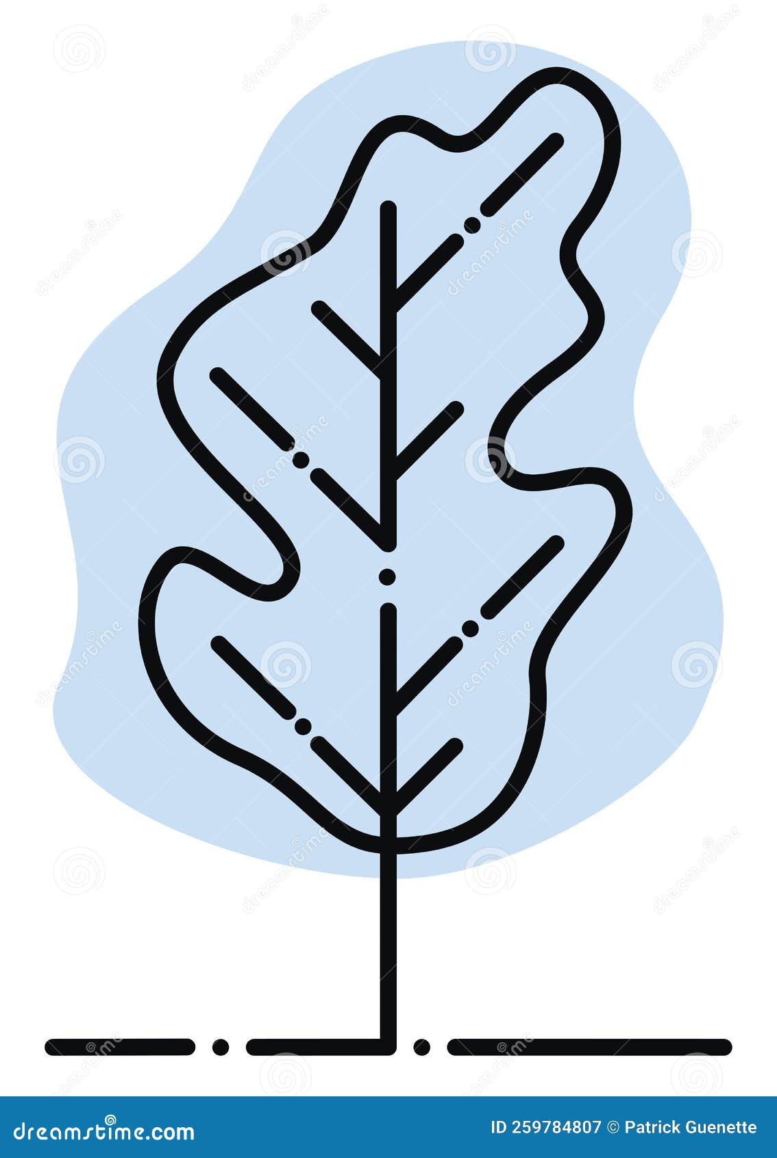 Minimal Blue Colored Tree, Icon Stock Vector - Illustration of card ...