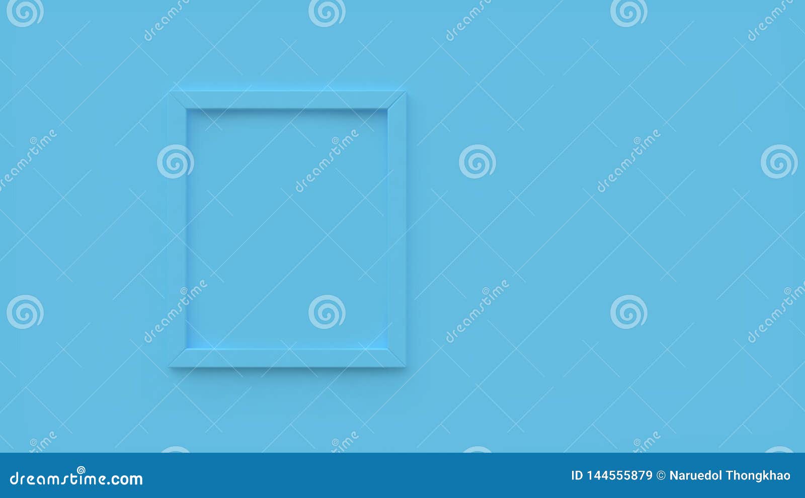 Minimal Blue Frame on Wall Abstract Background 3d Render Stock ...