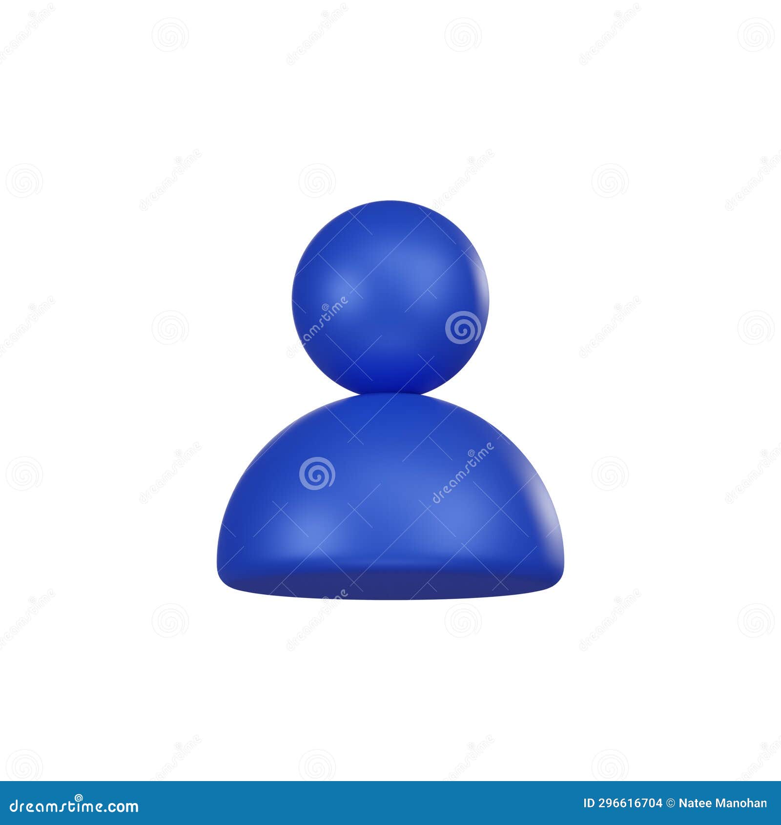 Minimal Blue Person Icon. 3d Render Isolated Illustration Stock ...