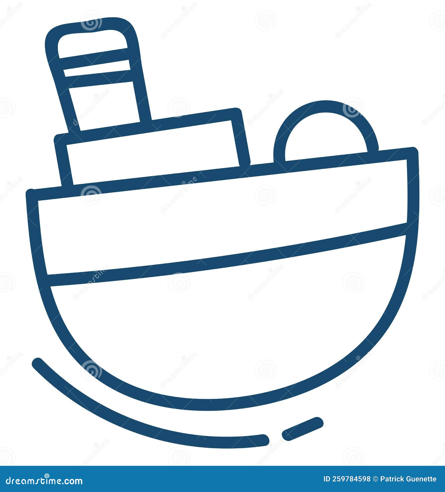 Minimal blue ship, icon stock vector. Illustration of metaphor - 259784598