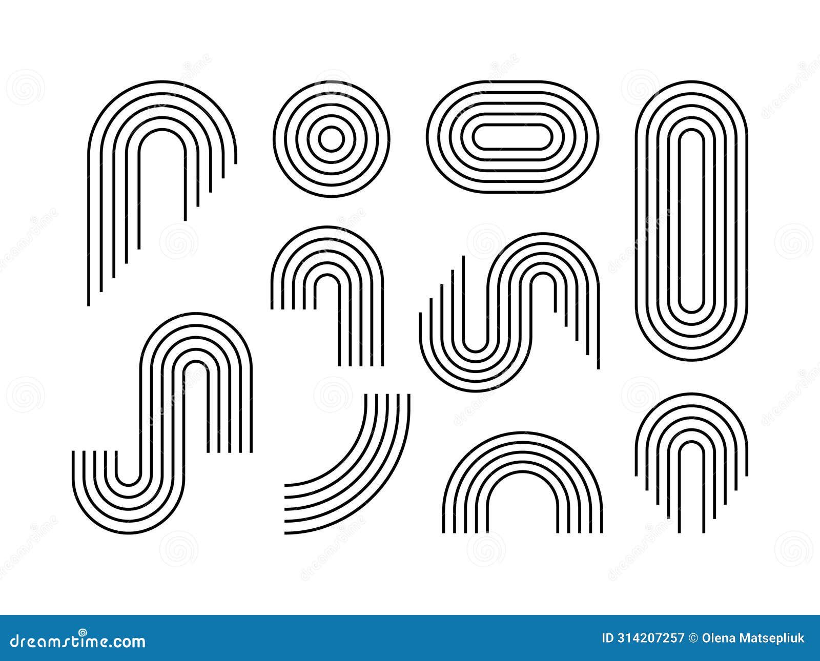 Minimal Boho Arch. Simple Line Rainbows. Vector Abstract Shape, Outline ...