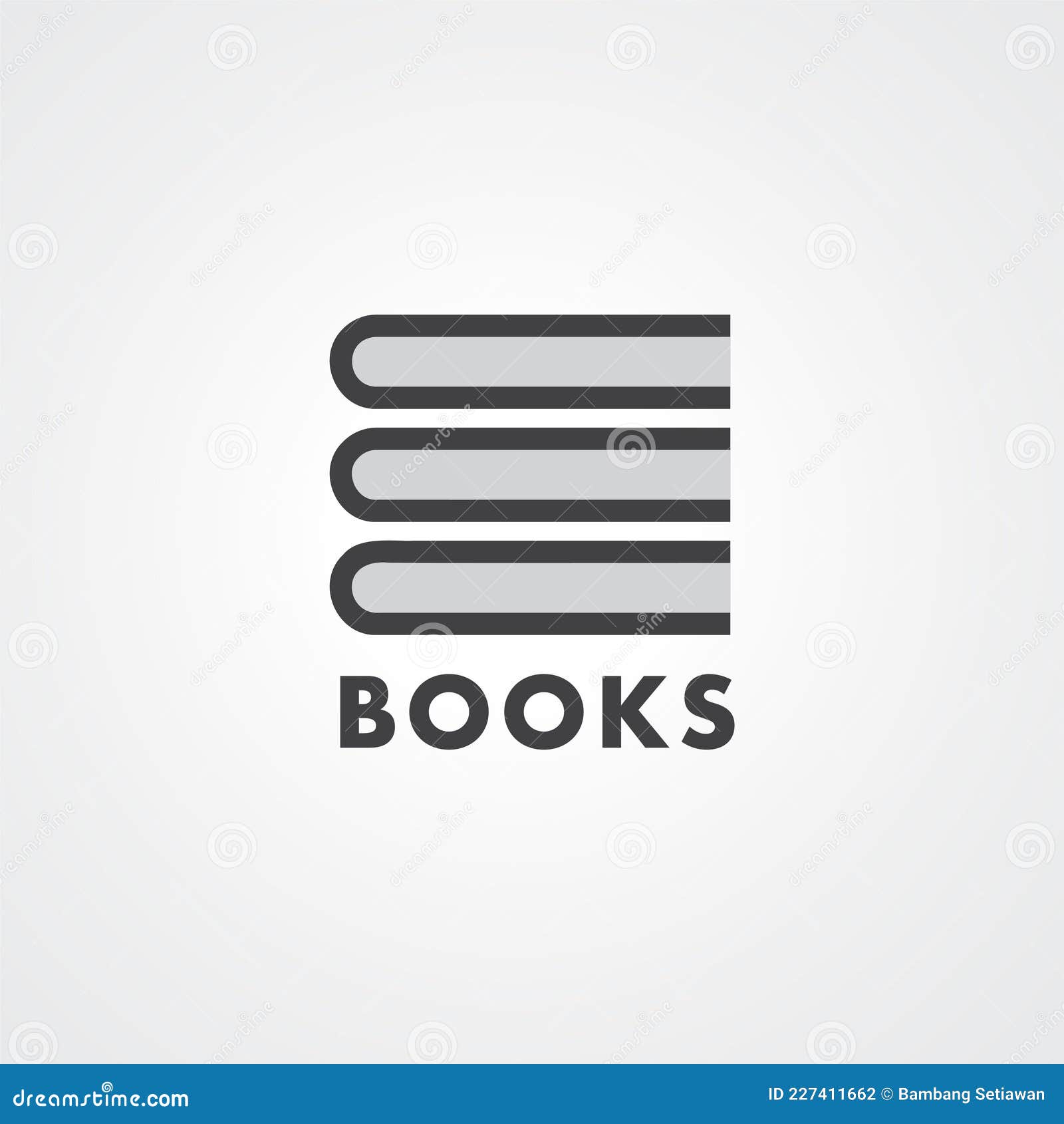 Minimal Book Stack Logo for Bookstores, Libraries, Publishers, Reader ...