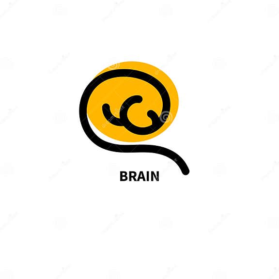 Minimal brain icon stock vector. Illustration of neurology - 215359112