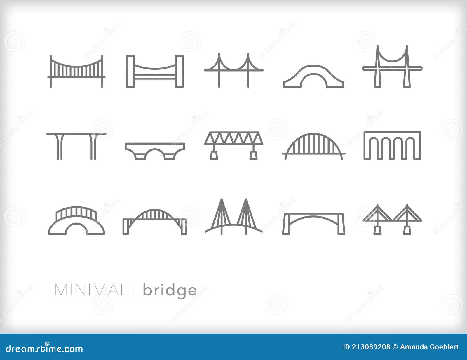 Bridge Icon Set of Different Architectural Styles of Infrastructure ...