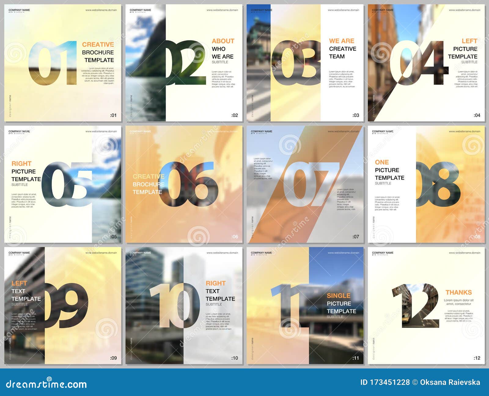 Minimal Brochure Templates with Numbers. Easy To Edit and Customize ...